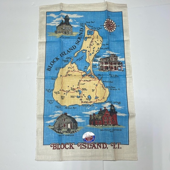 Steven’s Linens | Kitchen | Vintage Block Island R I Linen Tea Towel ...